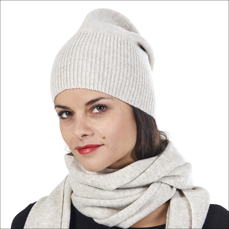 Bonnet 100% laine mérinos femme tricotage artisanal France ! Coloris Écru